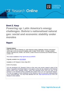 Powering up: Latin America's energy challenges: Bolivia’s nationalised ...