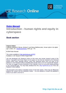Introduction - human rights and equity in cyberspace - LSE Research Online