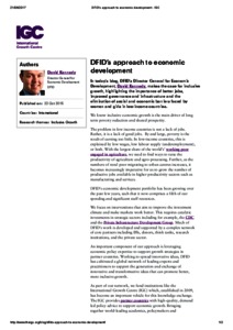 DFID’s approach to economic development - LSE Research Online